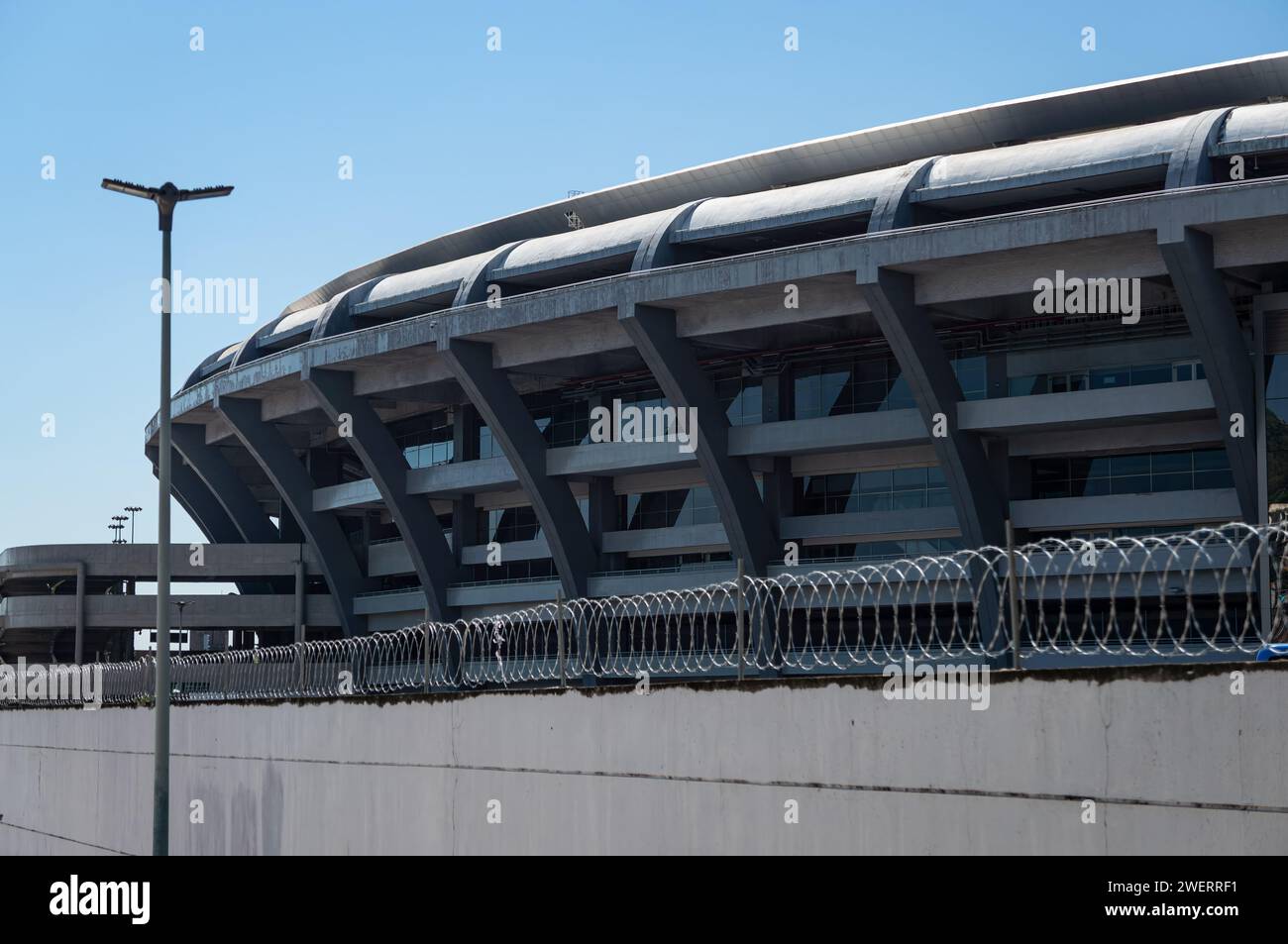 Partial north side view of Maracana stadium, close to Gate 2 access ...