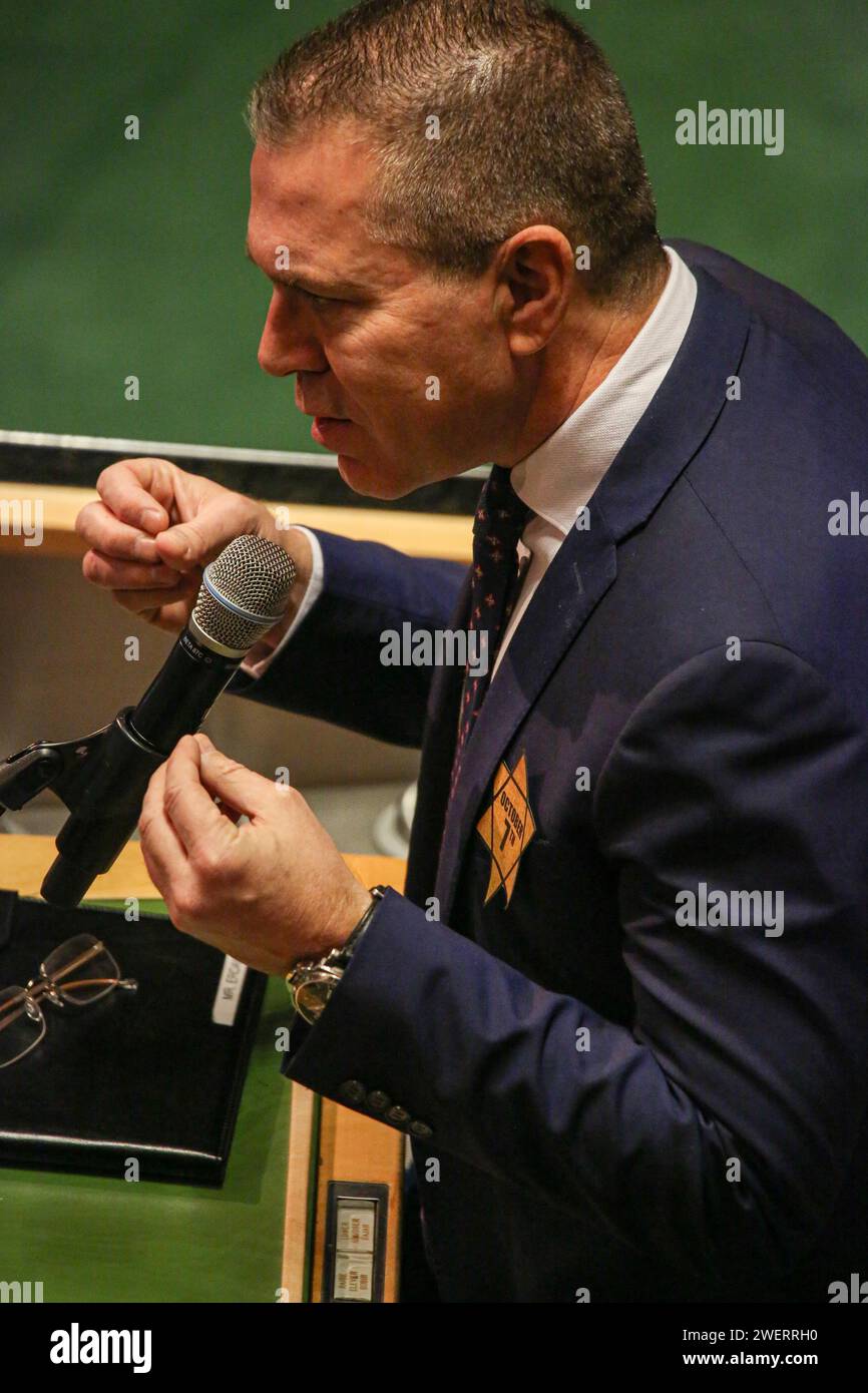 New York, New York, USA. 26th Jan, 2024. Israel Permanent Ambassador to ...