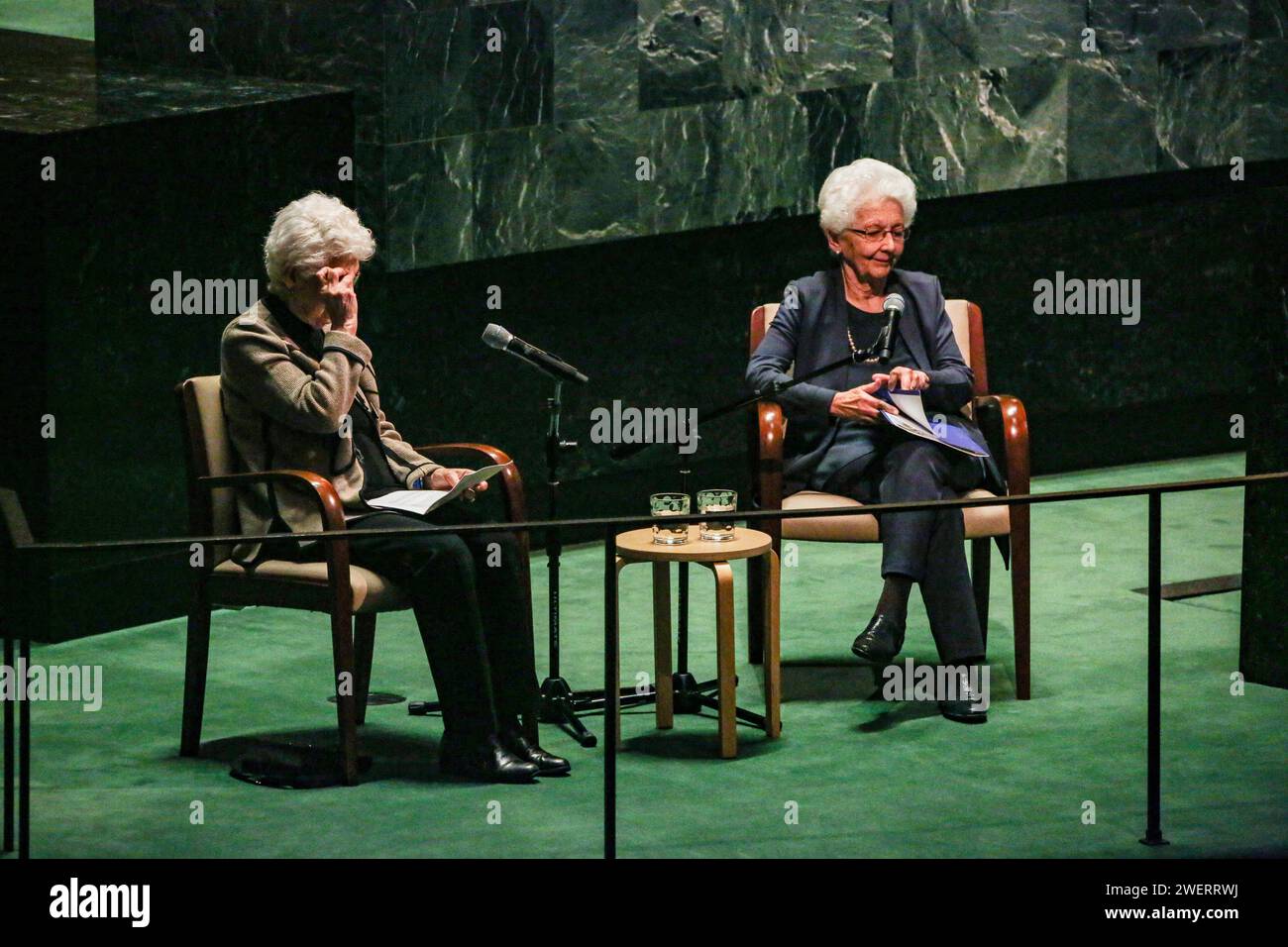 New York, New York, USA. 26th Jan, 2024. EDITH TENNENBAUM SHAPIRO (R ...