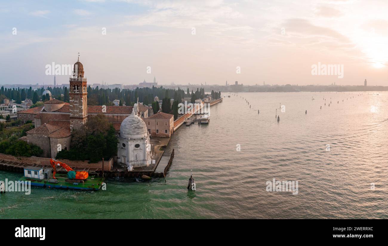Aerial view of historic Saint Michele cemetery island Stock Photo - Alamy