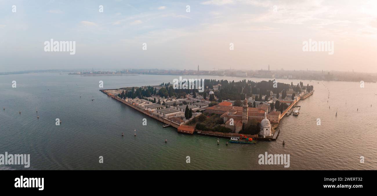 Aerial view of historic Saint Michele cemetery island Stock Photo - Alamy
