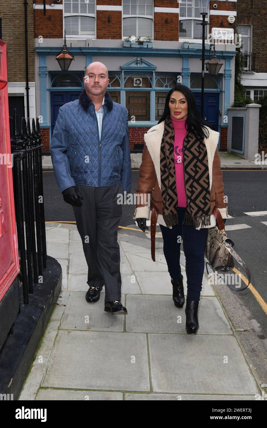 Actress Jeanine Sothcott and husband Jonathan leaving Il Portico ...