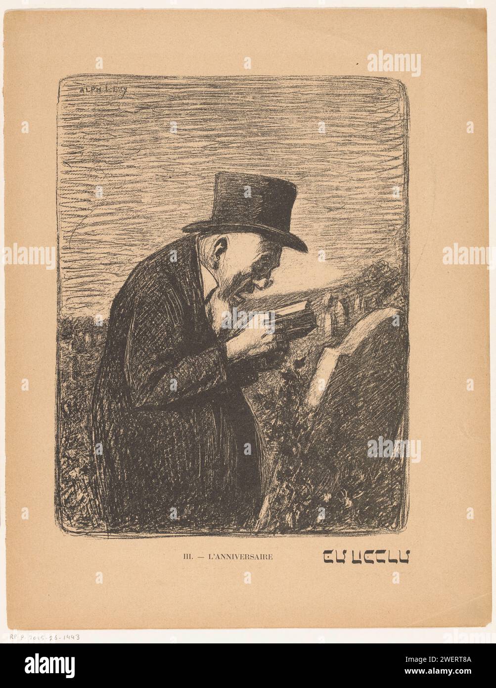 Kaddiesj, Alphonse Jacques Lévy, 1853 - 1918 print A man with a top hat ...
