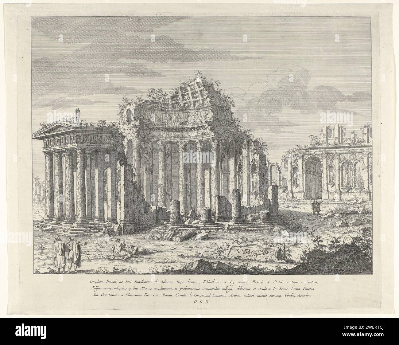 Temple of Juno and Jupiter, 1740 - 1773 print A view of Roman ruins (an ...