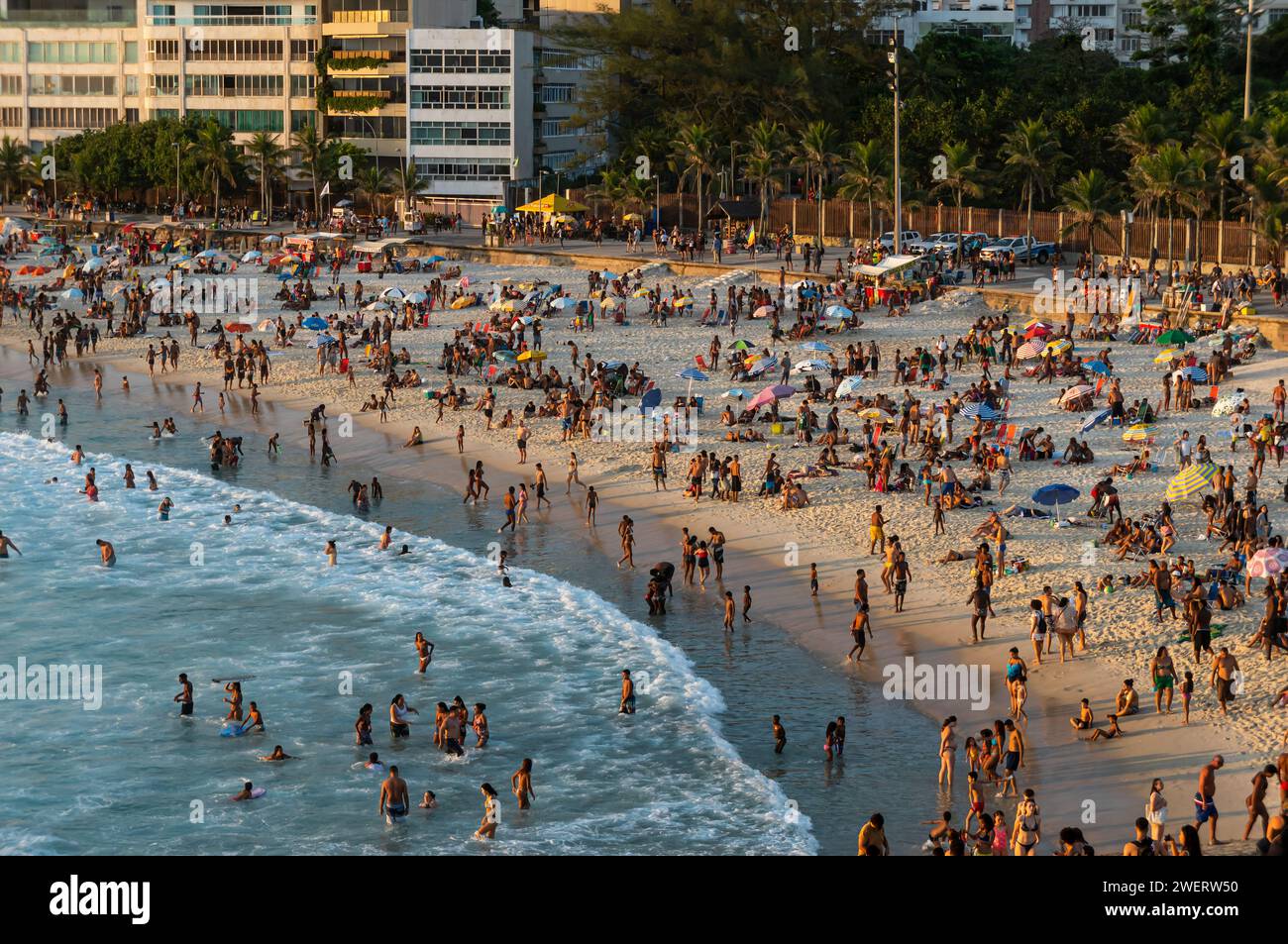 Lots of people enjoying the surroundings of the heavily crowded white ...