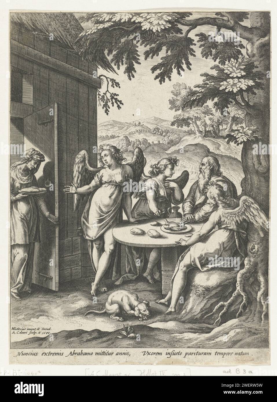 Announcement of the birth of Isaac, 1586 print The announcement of the ...