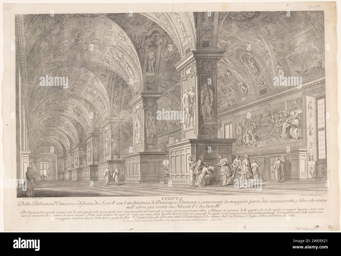 Interior of the Vatican Library, Francesco Barbazza, After Francesco ...