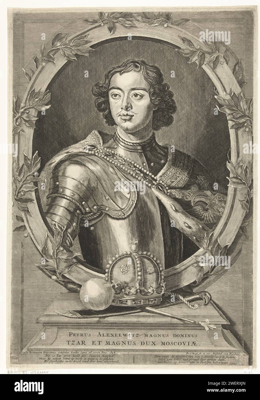 Portrait of Peter I the Great, tsar of Russia, Pieter van den Berge ...