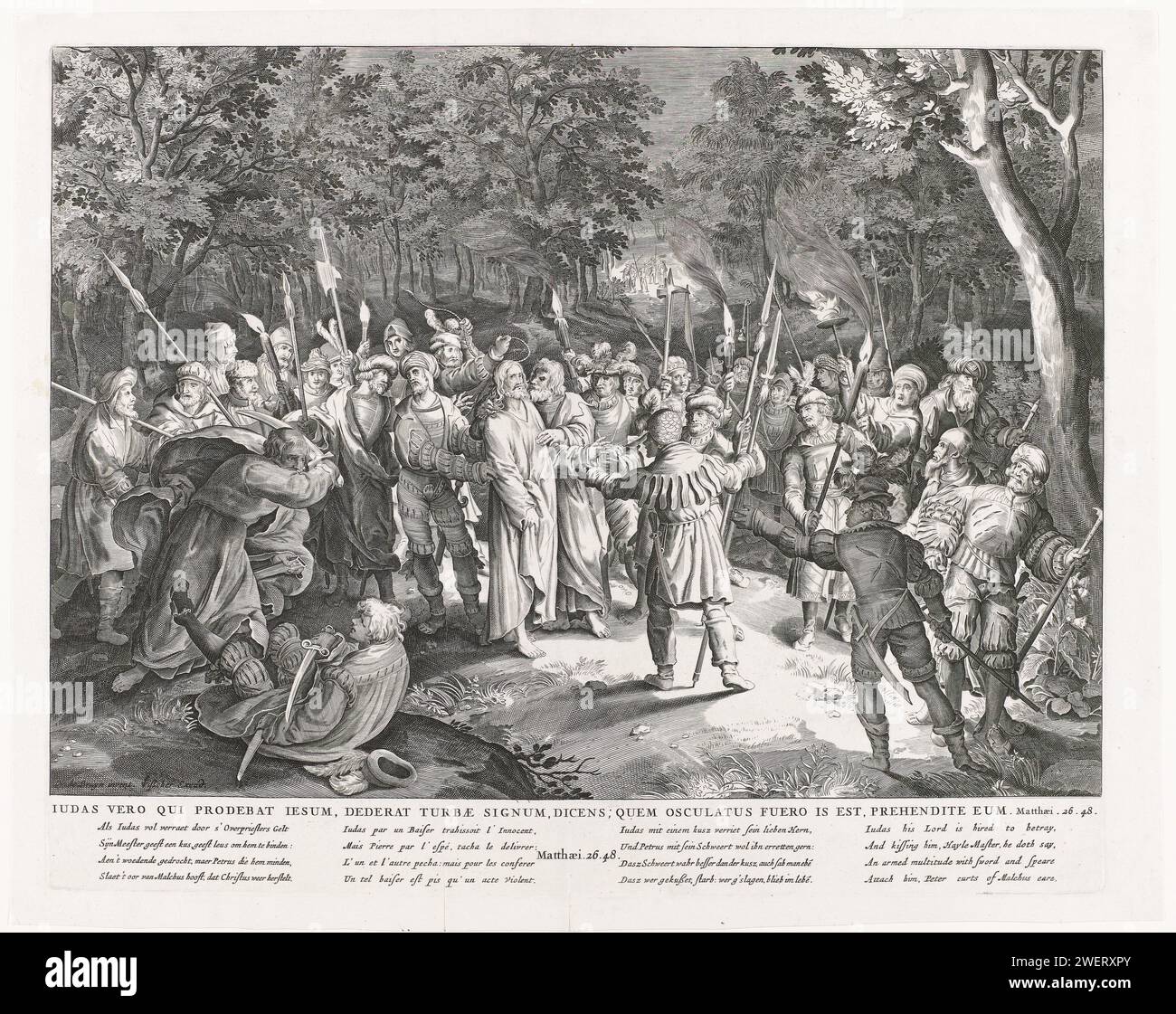 Collection of Christ, 1630 - 1702 print Christ is captured by a group ...