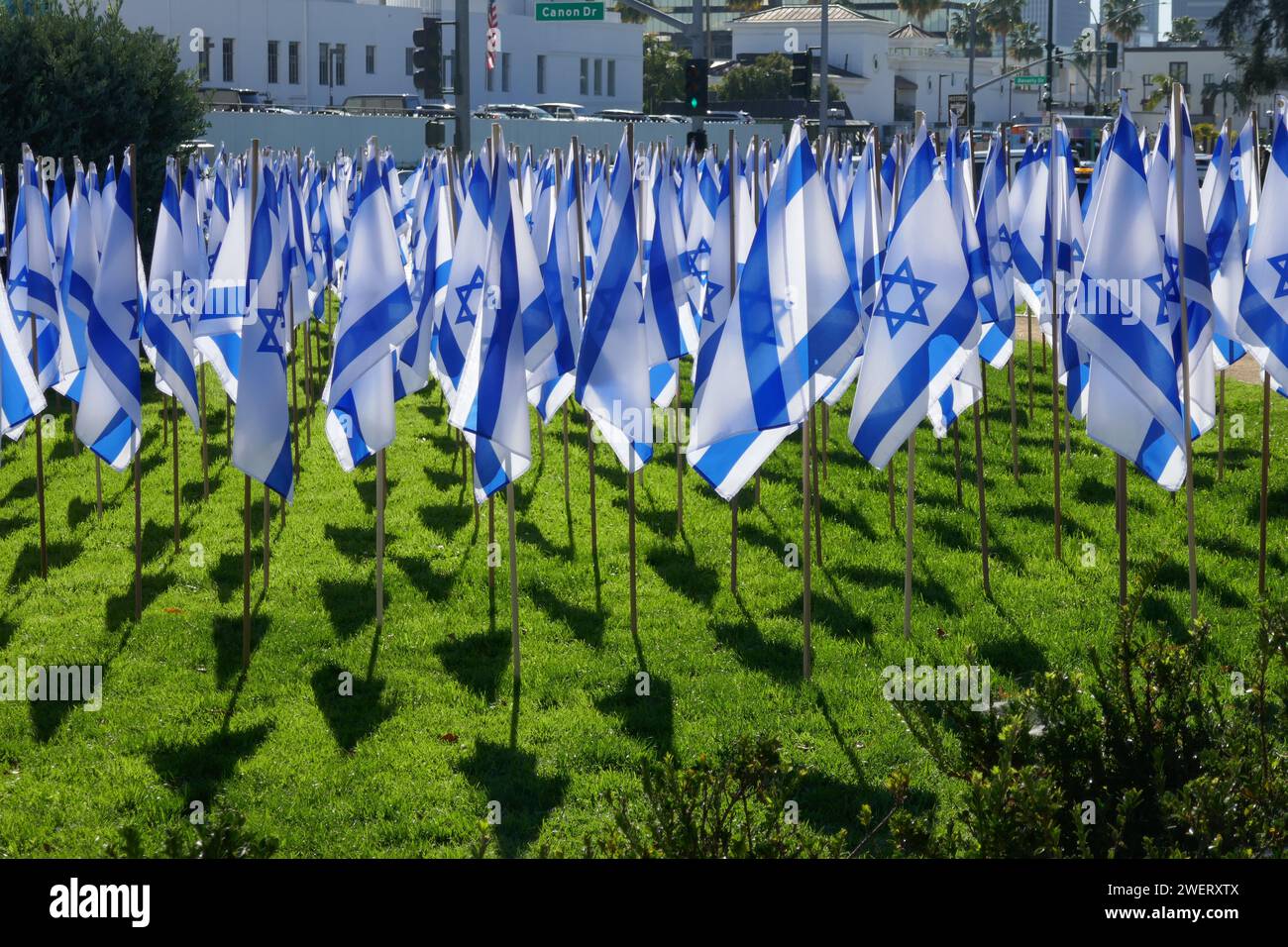 Beverly Hills, California, USA 26th January 2024 1400 Flags Gaza War ...