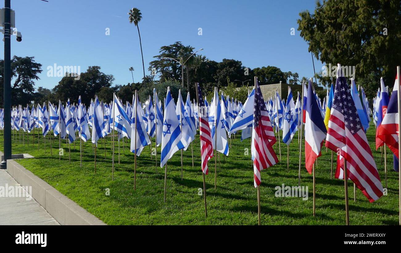 Beverly Hills, California, USA 26th January 2024 1400 Flags Gaza War ...