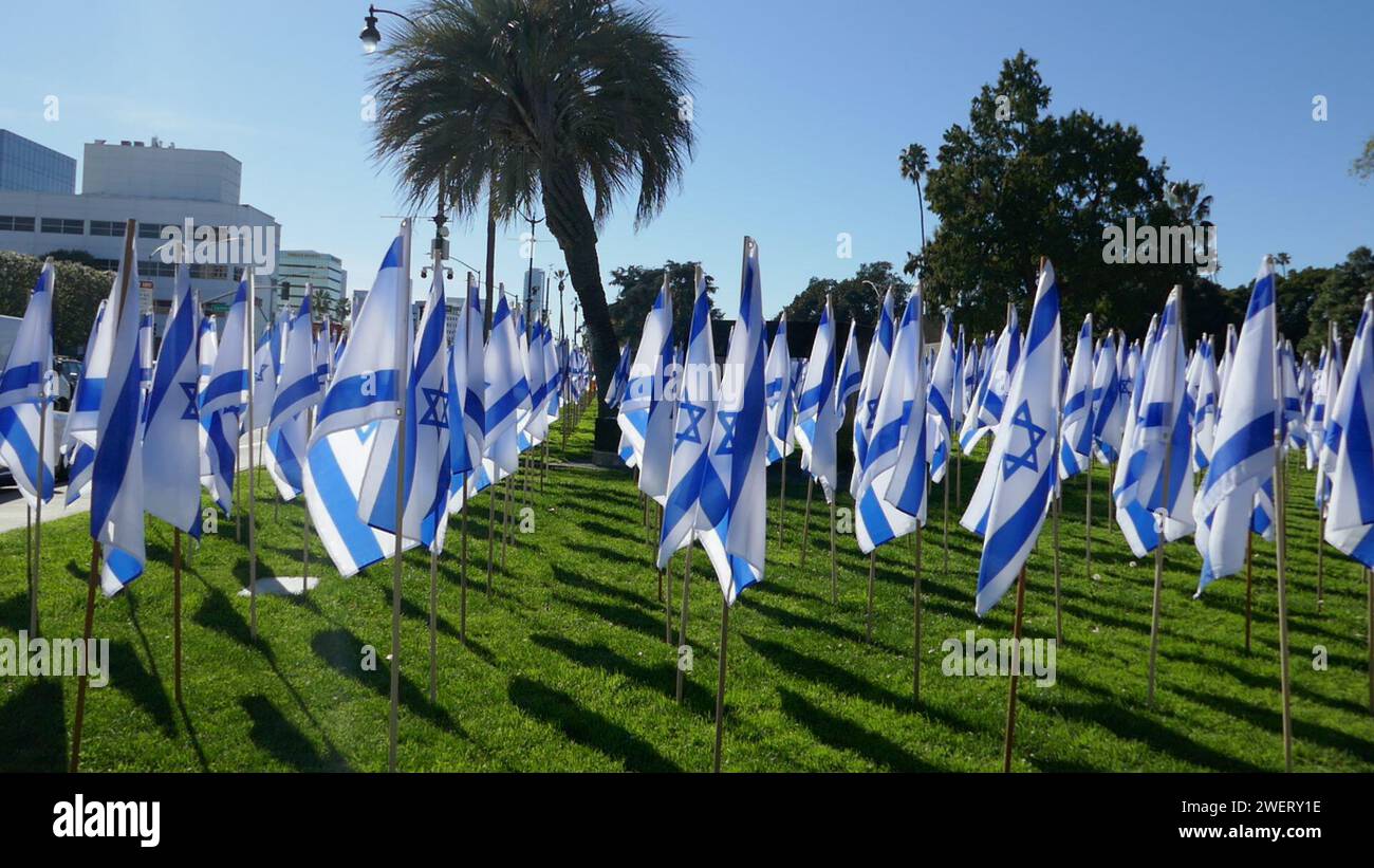 Beverly Hills, California, USA 26th January 2024 1400 Flags Gaza War ...