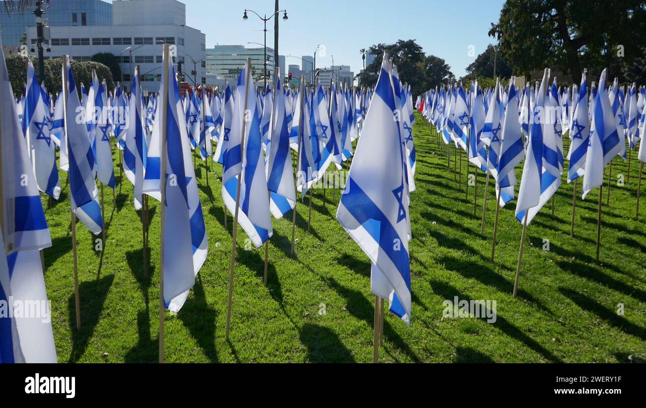 Beverly Hills, California, USA 26th January 2024 1400 Flags Gaza War ...