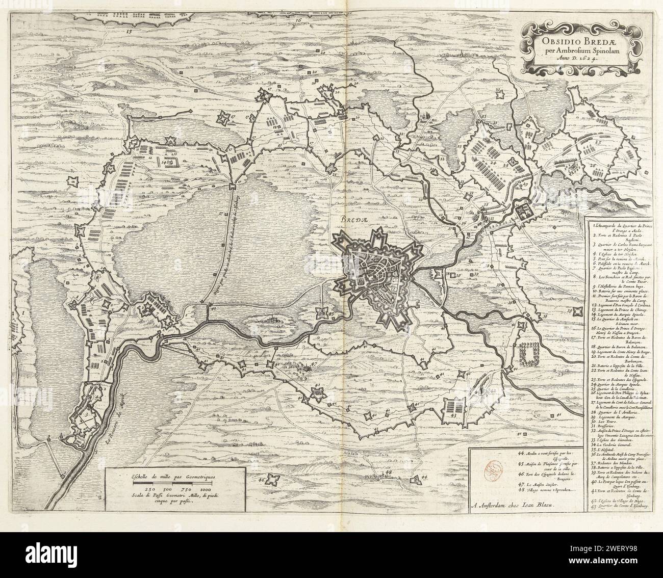 Map of the siege of Breda, 1624, 1647 - 1649 print Map of the siege of ...