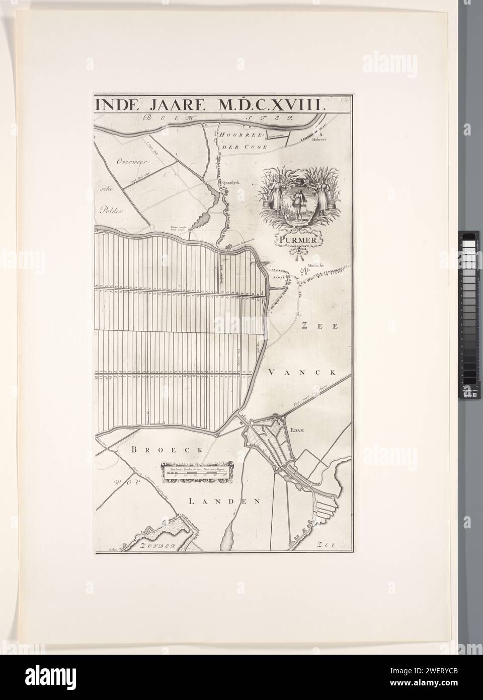 Map of the Purmer (right half), 1618, Johannes Leupenius, c. 1960 - c ...