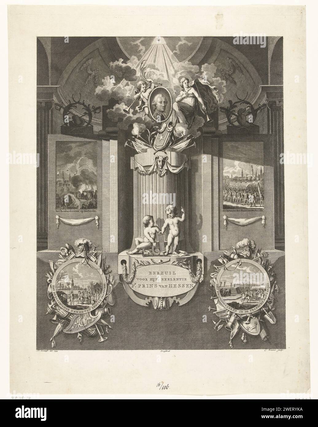 Monument for Frederik, Prince of Hessen, Cornelis Brouwer, After Daniël ...