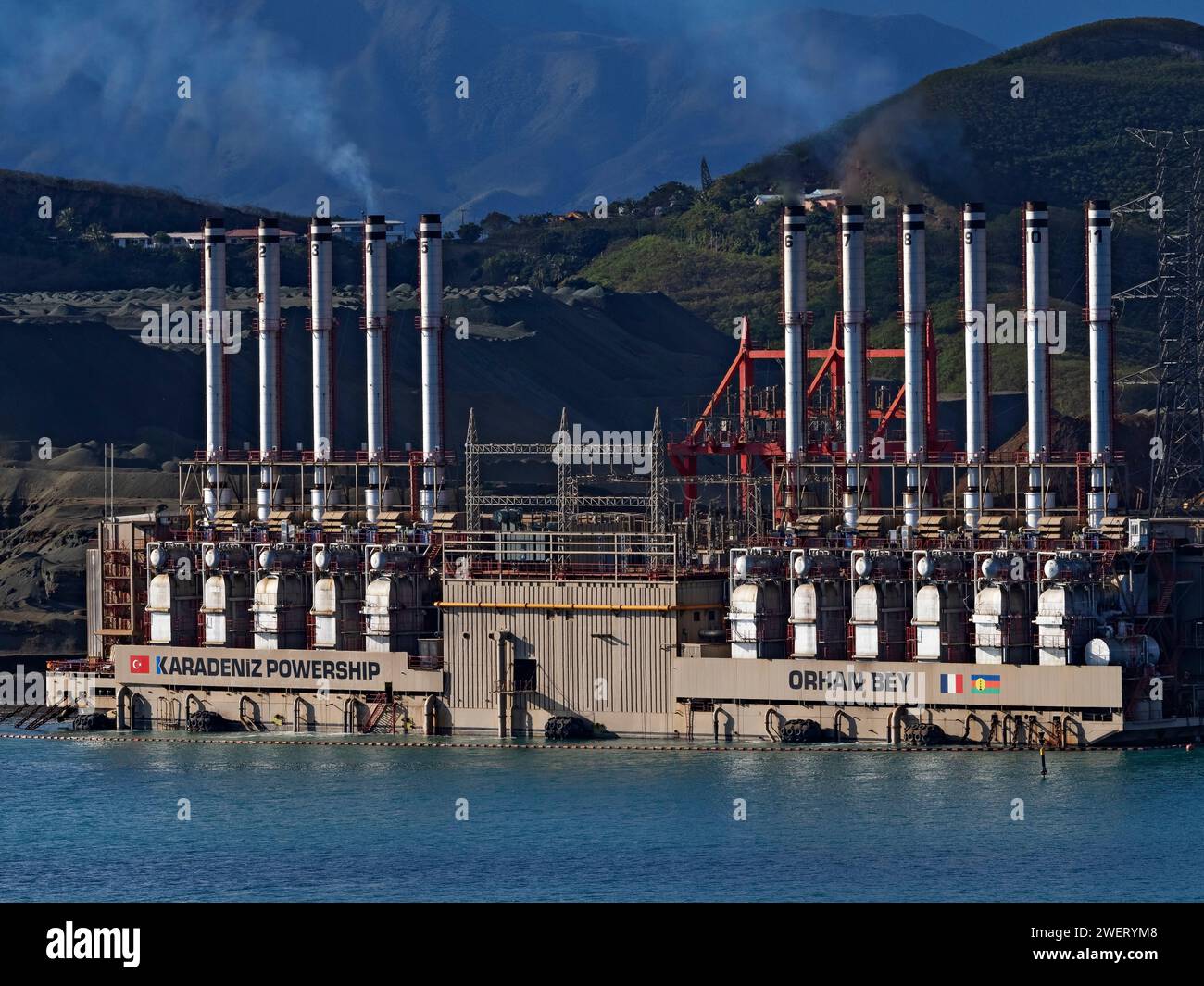 Mining Industry / Floating Powership Orhan Bey in the Port of Noumea ...