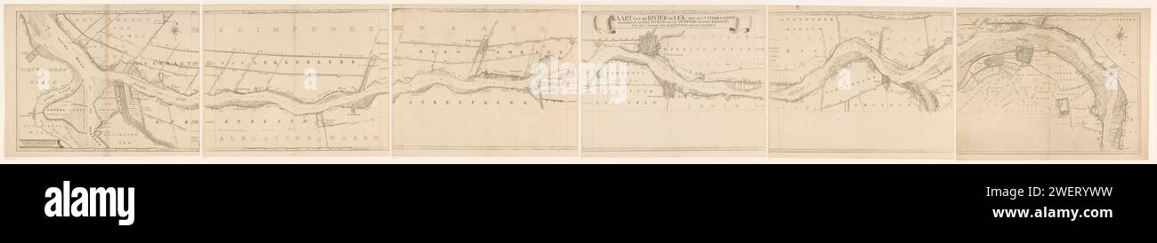 Map of the Lek River, consisting of seven parts, Isaak Tirion (workshop ...