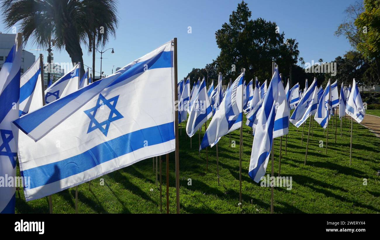 Beverly Hills, California, USA 26th January 2024 1400 Flags Gaza War ...