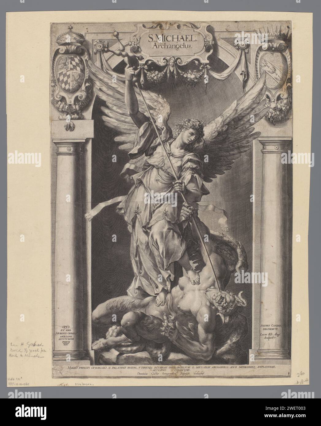 Archangel Michaël kills the devil, Lucas Kilian, after Peter de Witte ...