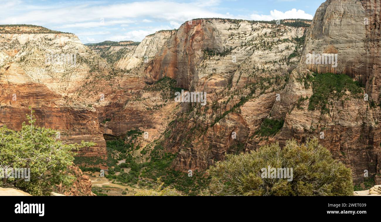 Panorama Of Cable Mountain From Angels Landing in Zion Stock Photo - Alamy