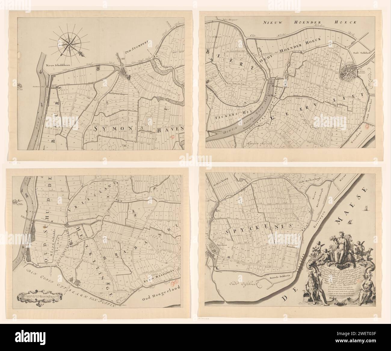 Map of the Putten ring, consisting of four parts, Gilliam van der ...