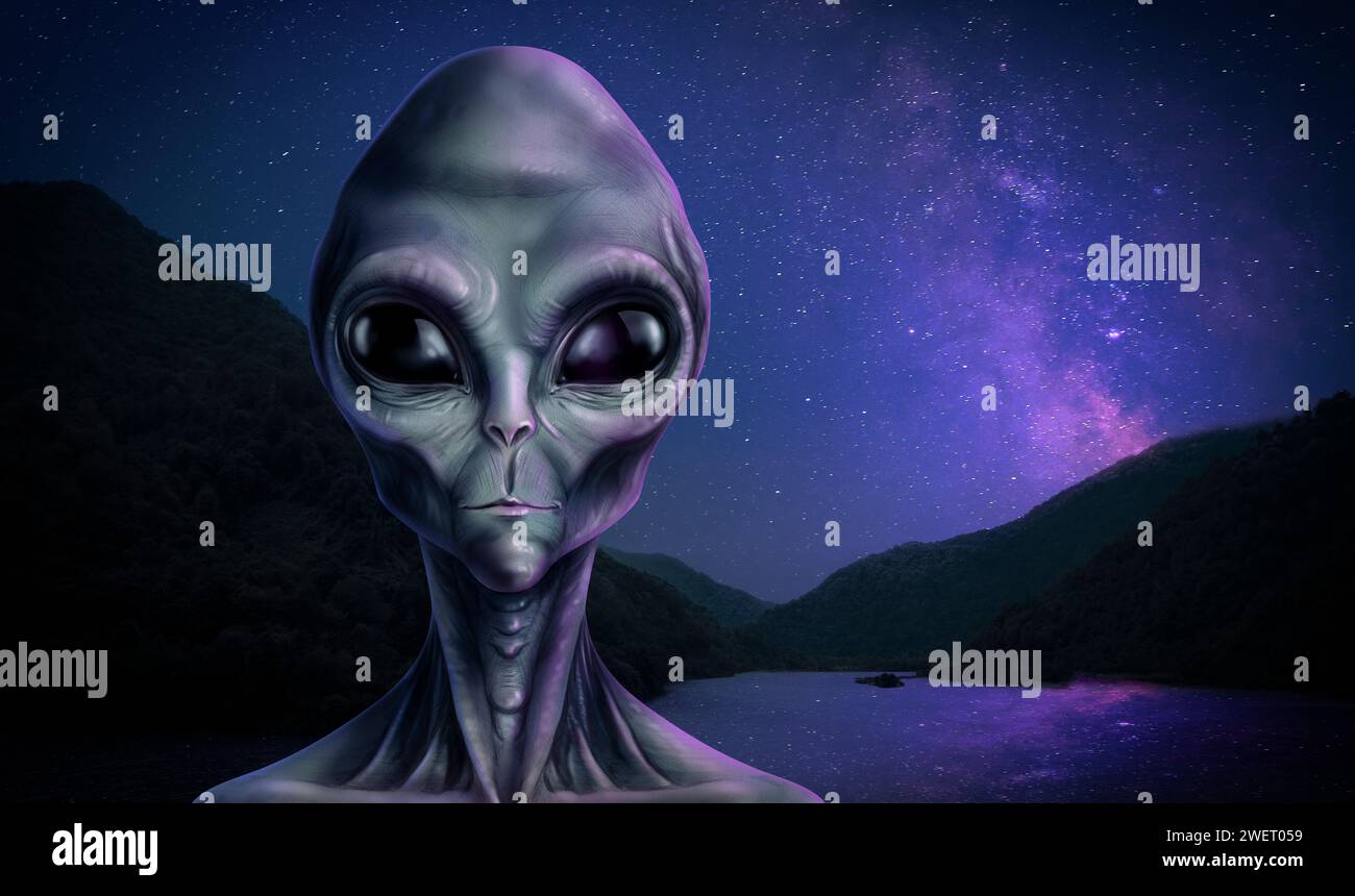 Alien in ufo cartoon illustration hi-res stock photography and images ...