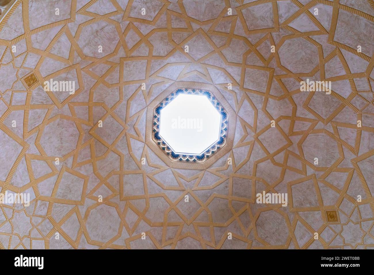 Yazd old city ceiling decoration, ancient city of Yazd in Iran. ancient ...