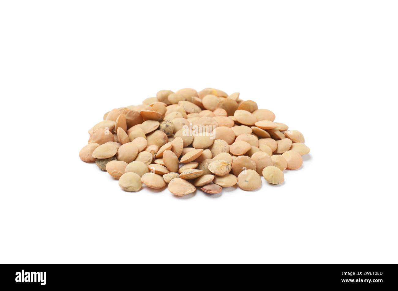 Pile of raw lentils isolated on white Stock Photo - Alamy