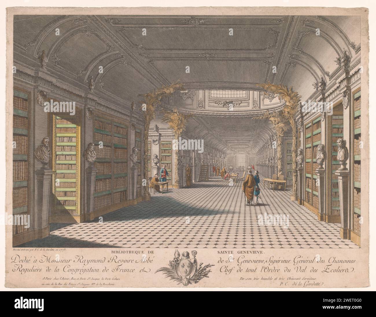 Library of the Sainte-Geneviève abbey in Paris, Pierre Claude ...