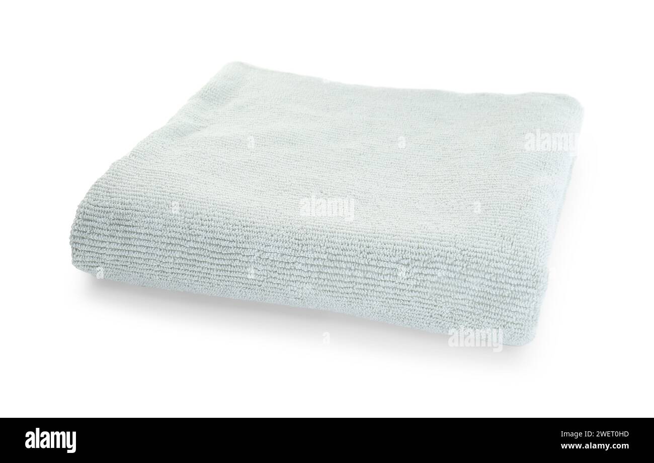 One soft folded towel isolated on white Stock Photo - Alamy