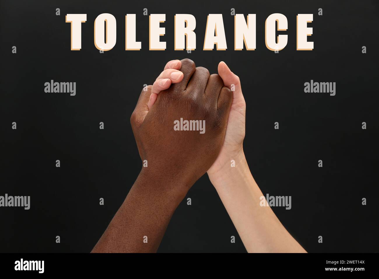 Tolerance, support and cooperation concept. Woman and man of different ...