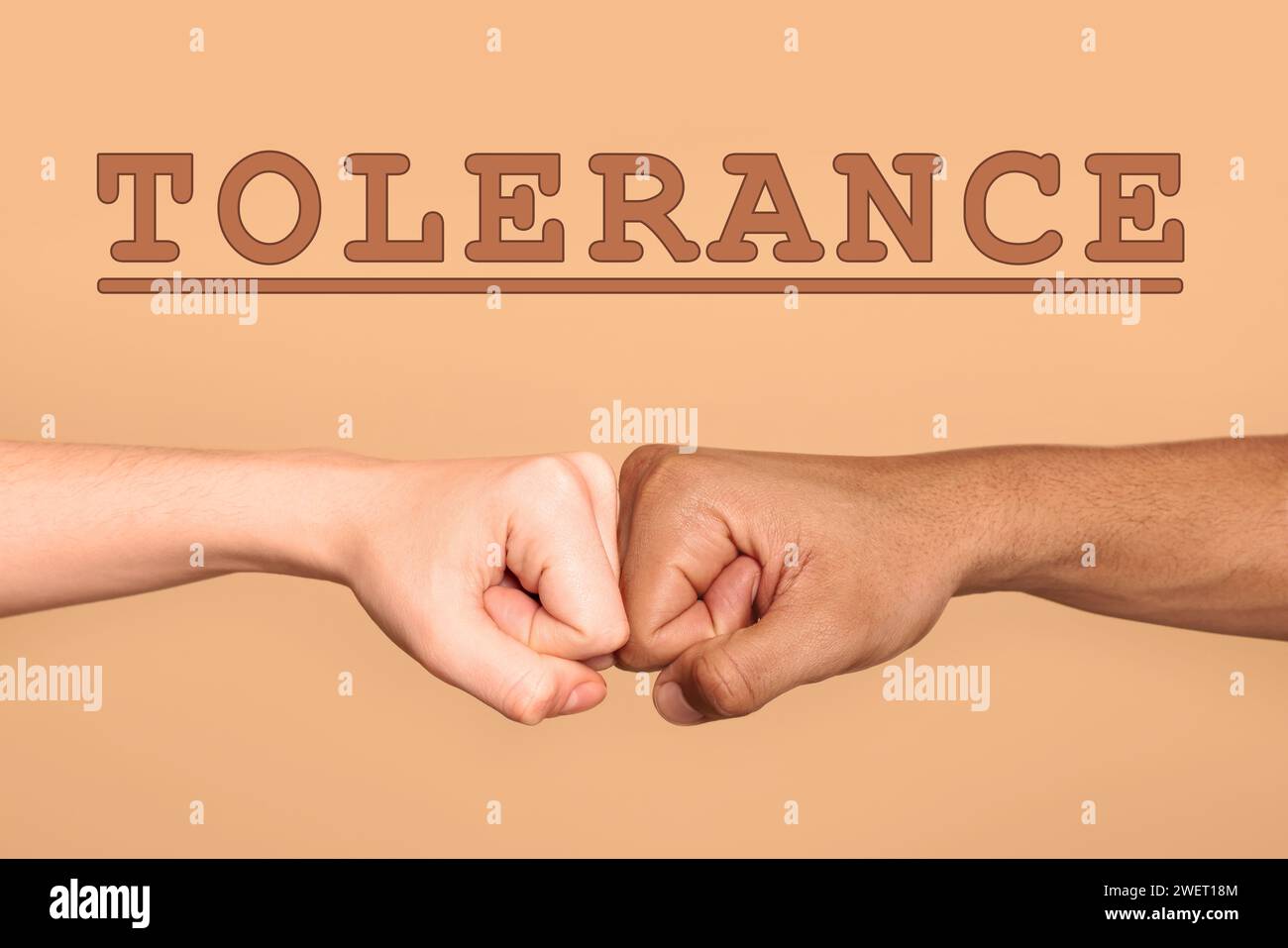 Tolerance, support and cooperation concept. People of different races ...