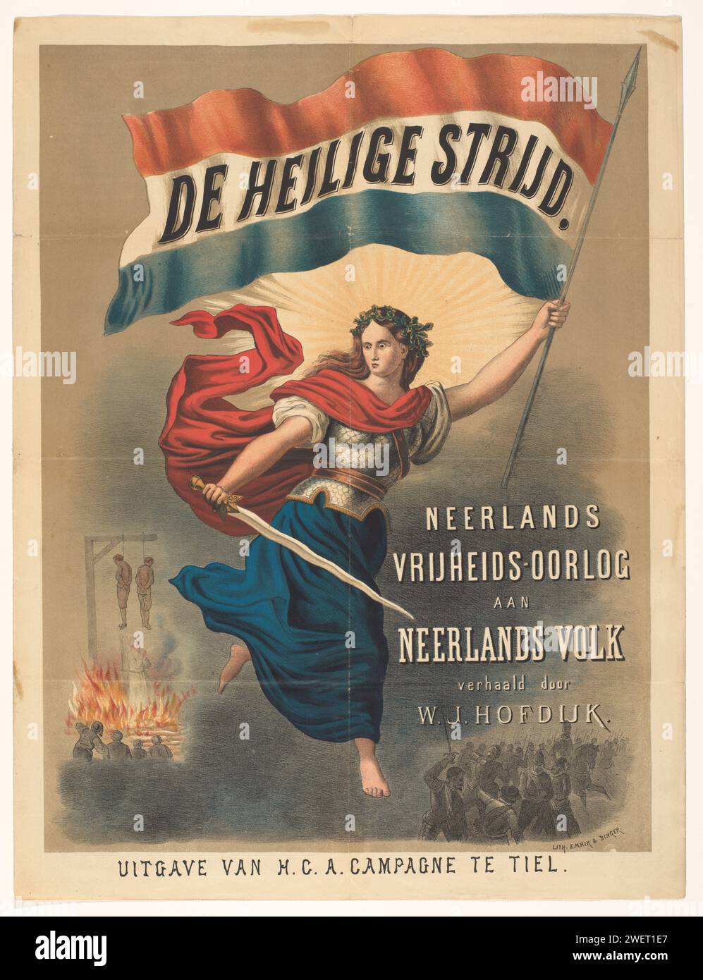 Poster for the holy battle by Willem Jacobszoon Hofdijk, Anonymous ...