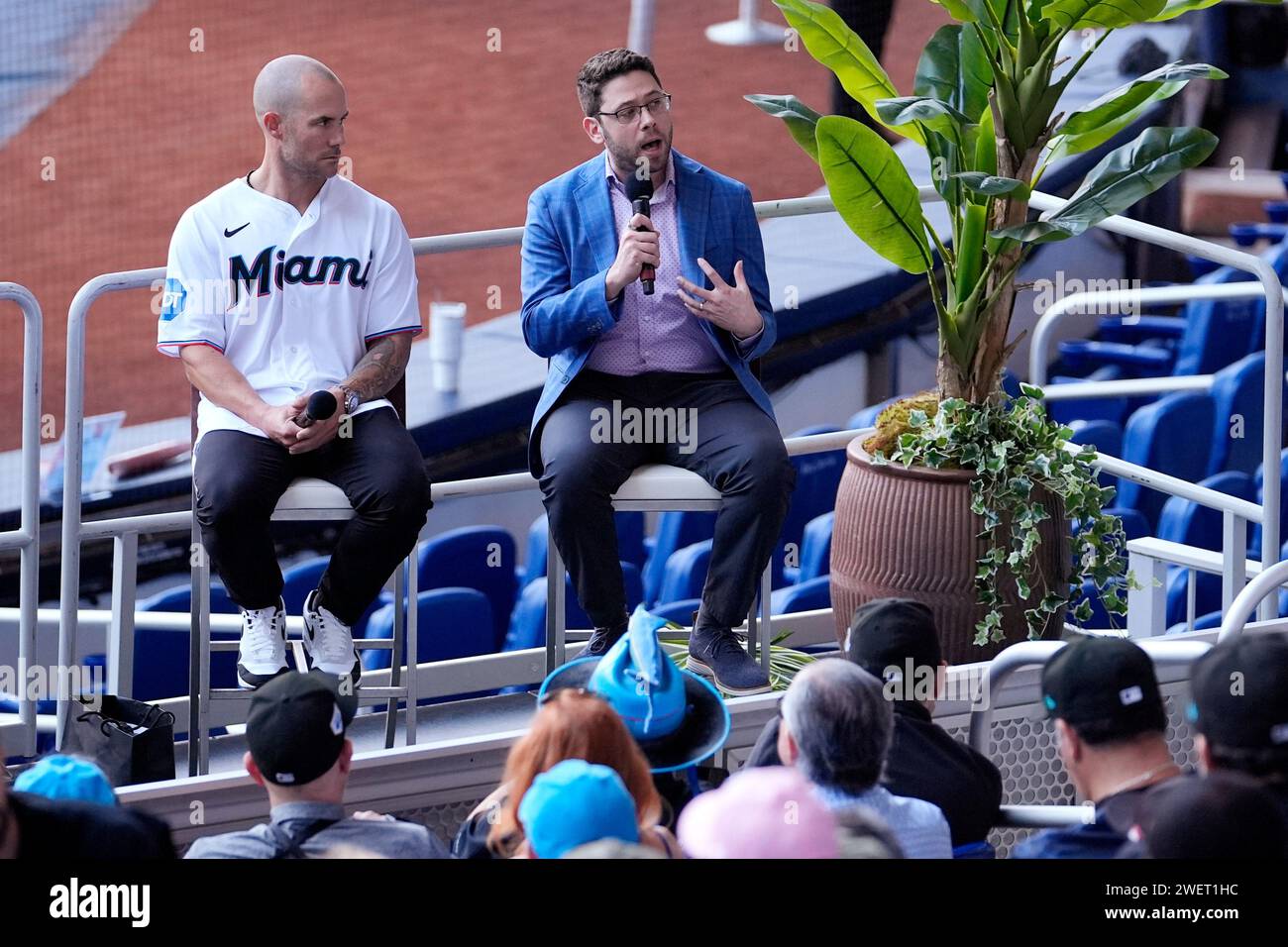 Miami Marlins President of Baseball Operations Peter Bendix, right ...