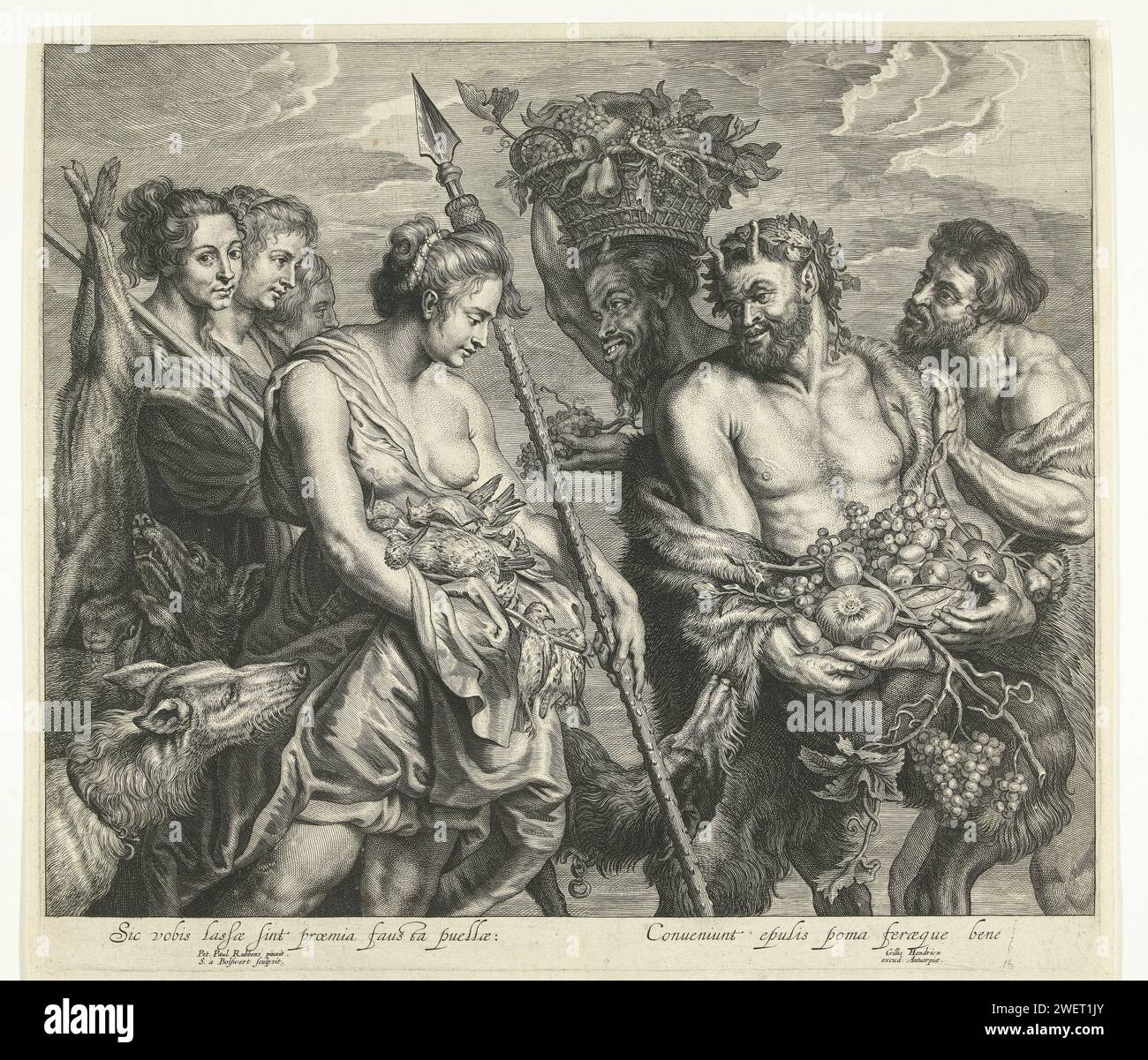 Diana And Her Nymphs Return From The Hunt Schelte Adamsz Bolswert