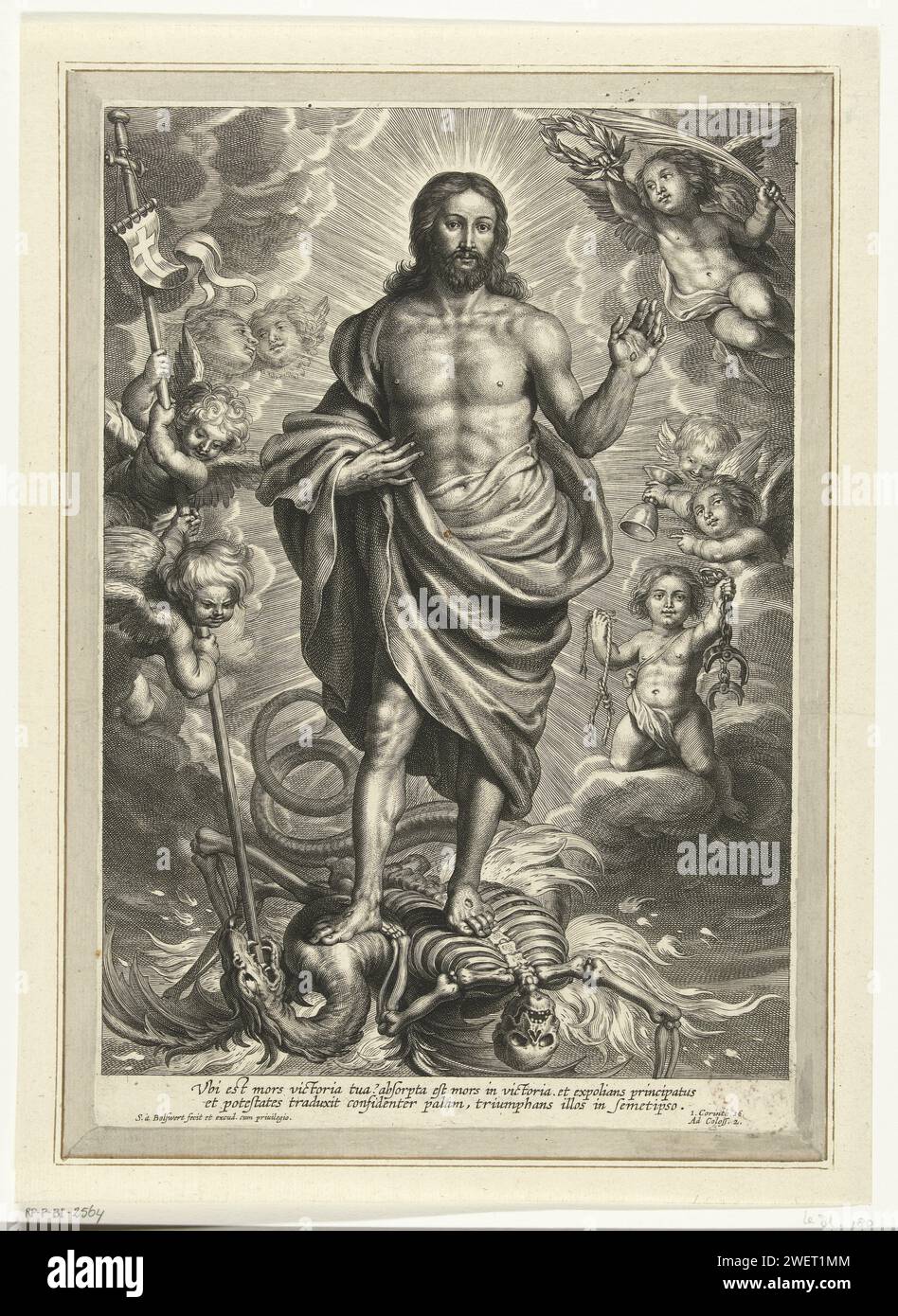 Christ shows wounds and triumphs over death, Schelte Adamsz. Bolswert ...