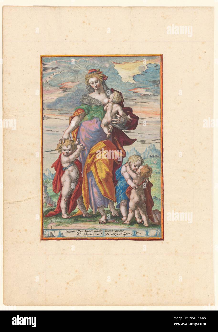 Charity (Caritas), Jacob Matham (attributed to), after Hendrick ...