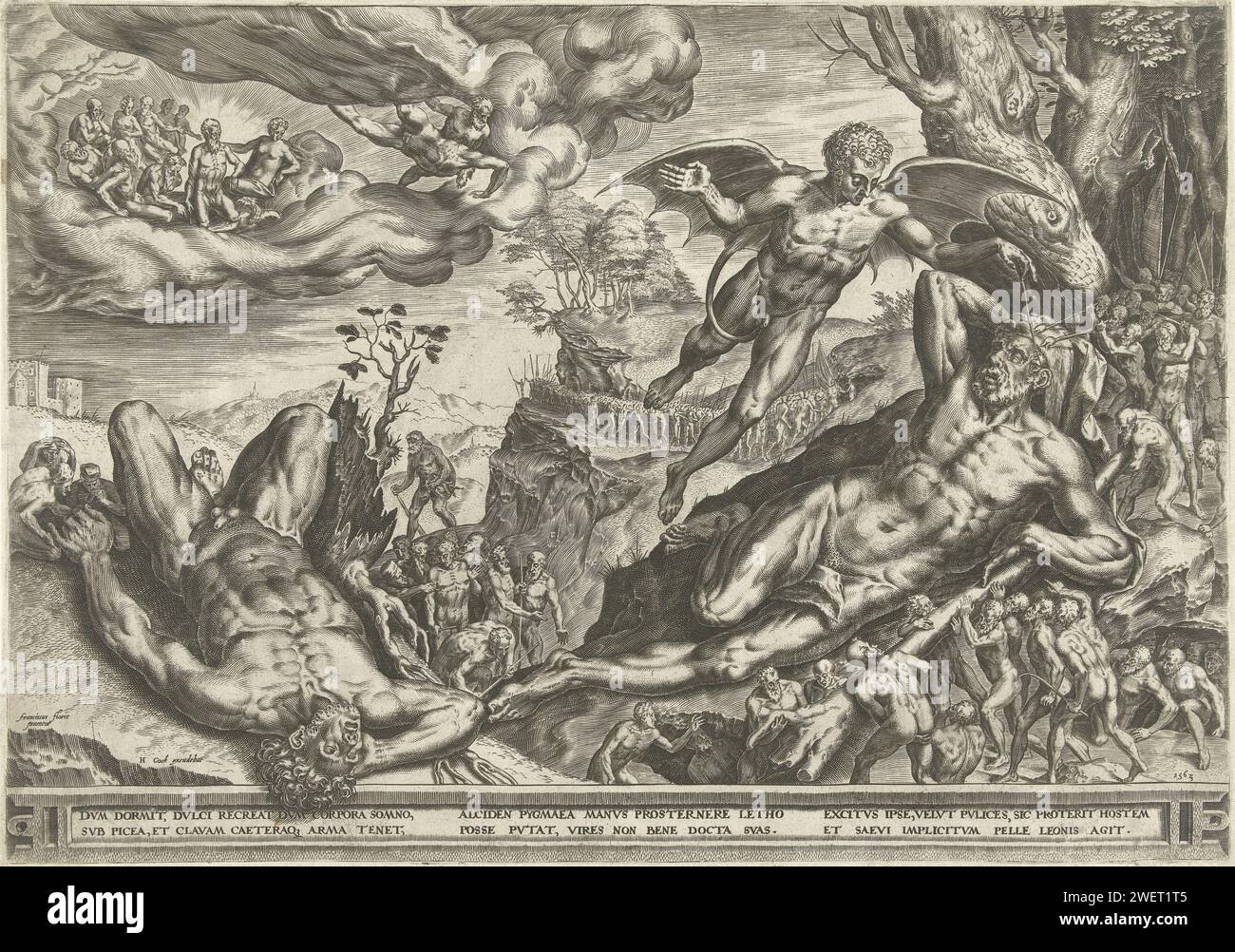 Hercules and the Pygmies, Cornelis Cort, After Frans Floris (I), 1563 ...