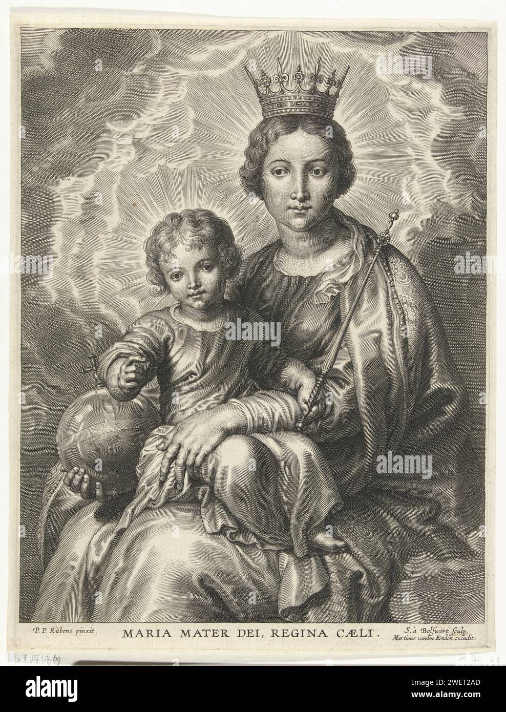 Maria with crown and globe and child with scepter, Schelte Adamsz ...