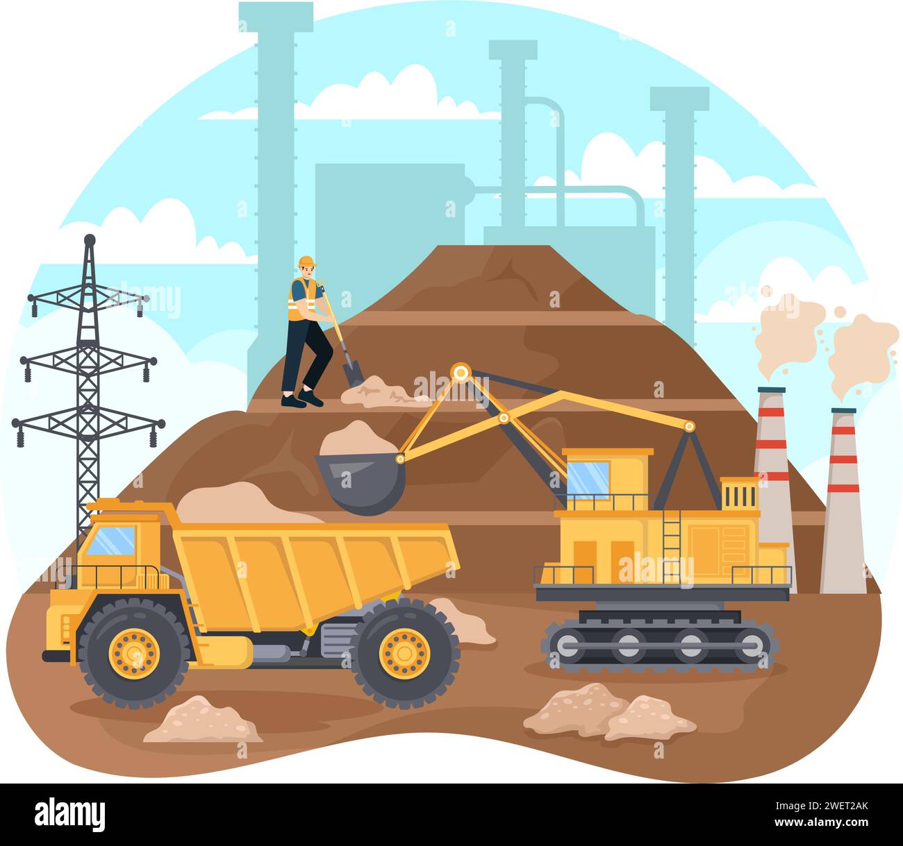 Work at the mine Stock Vector Images - Alamy