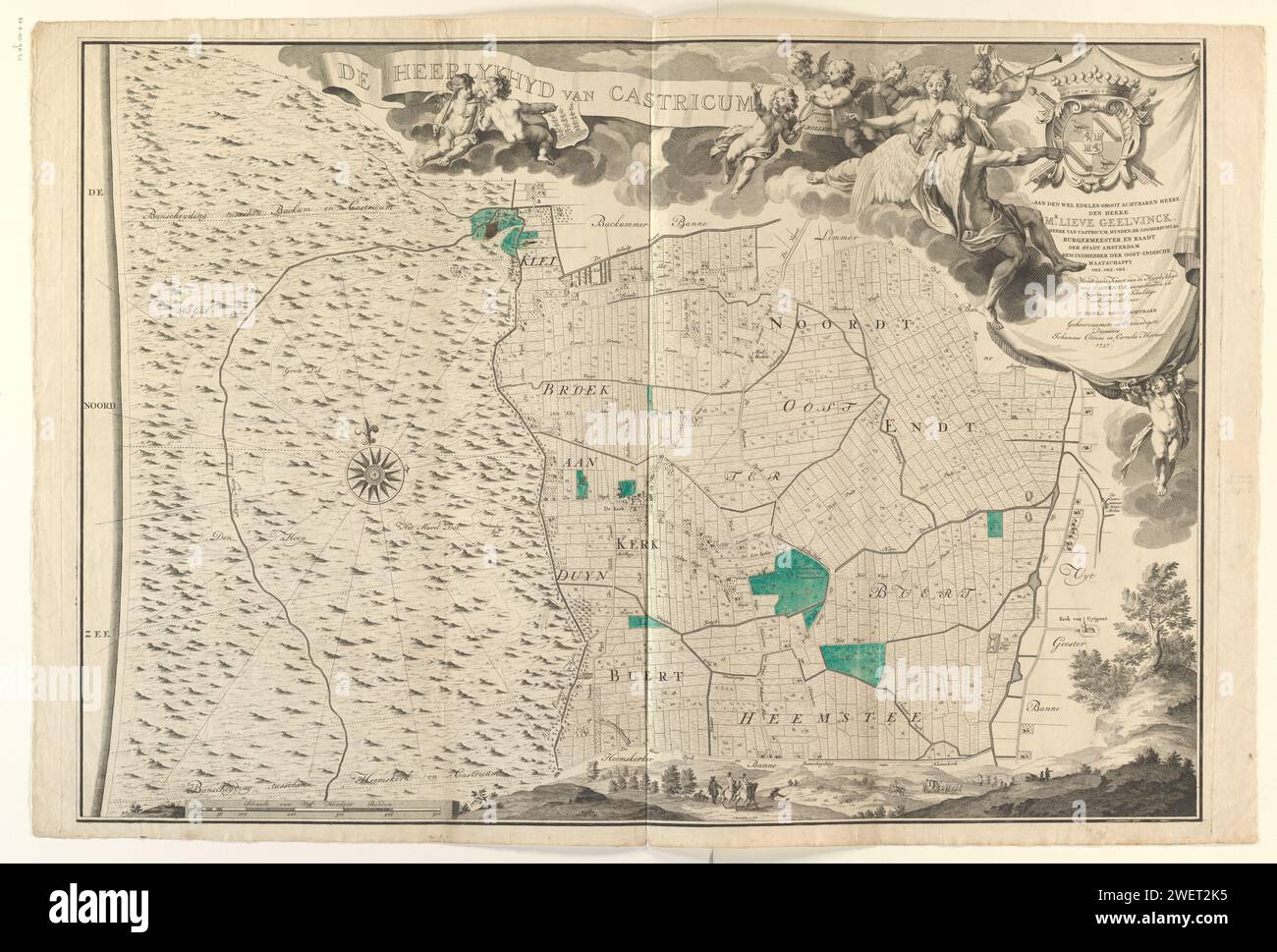 Map of the Glory Castricum, Jan Punt, 1737 print Map of the glory ...
