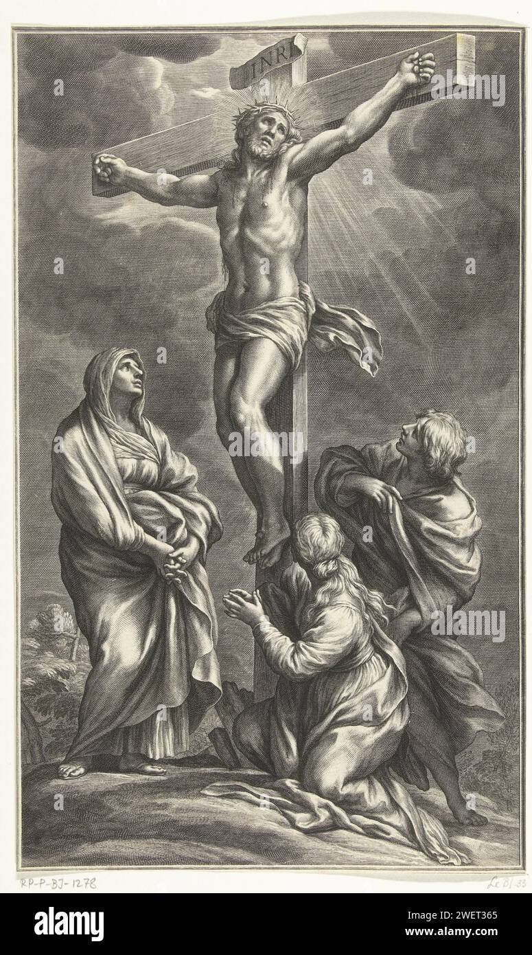 Crucifixion of Christ, Cornelis Bloemaert (II), After Ciro Ferri, 1656 - 1692 print Christ ...