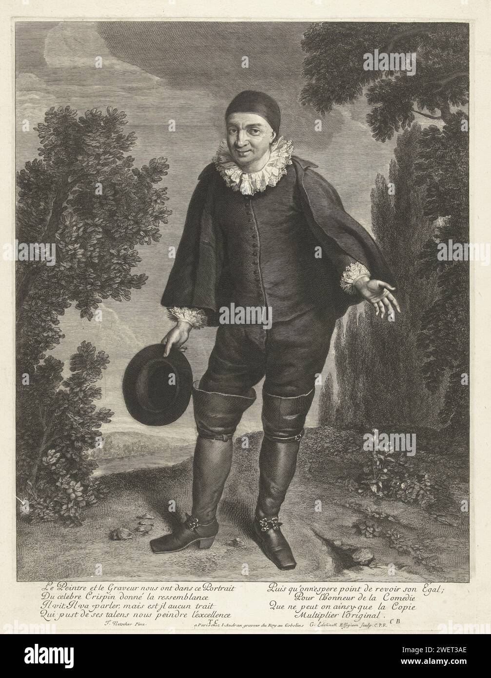 Portrait of Raymond Poisson such as Krispijn, Gerard Edelinck, After ...