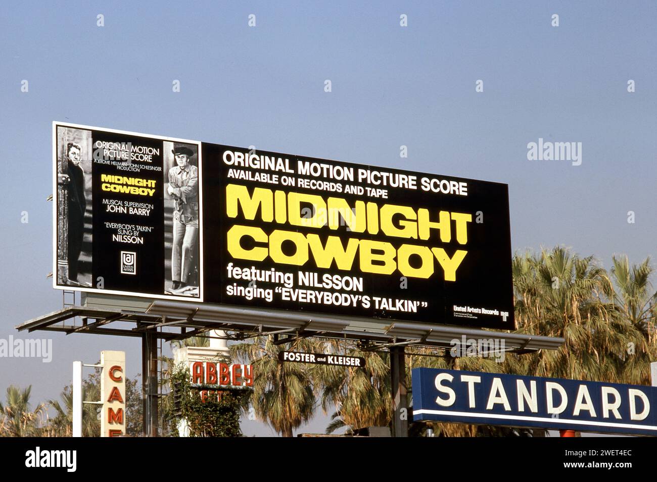 Sunset Strip billboard promoting the movie Midnight Cowboy in 1969, Los ...