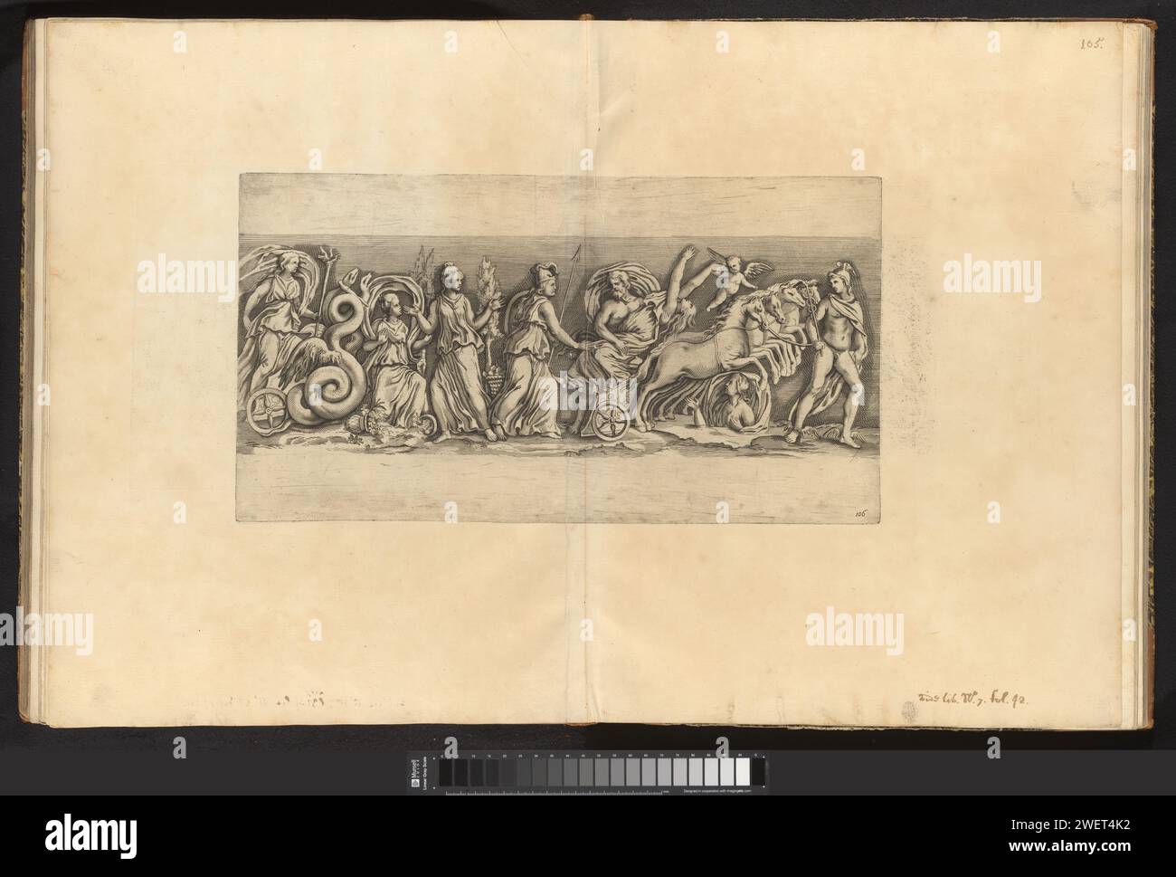 Bas -relief with putti in horse cars, 1636 - 1647 print Bas-relief with ...