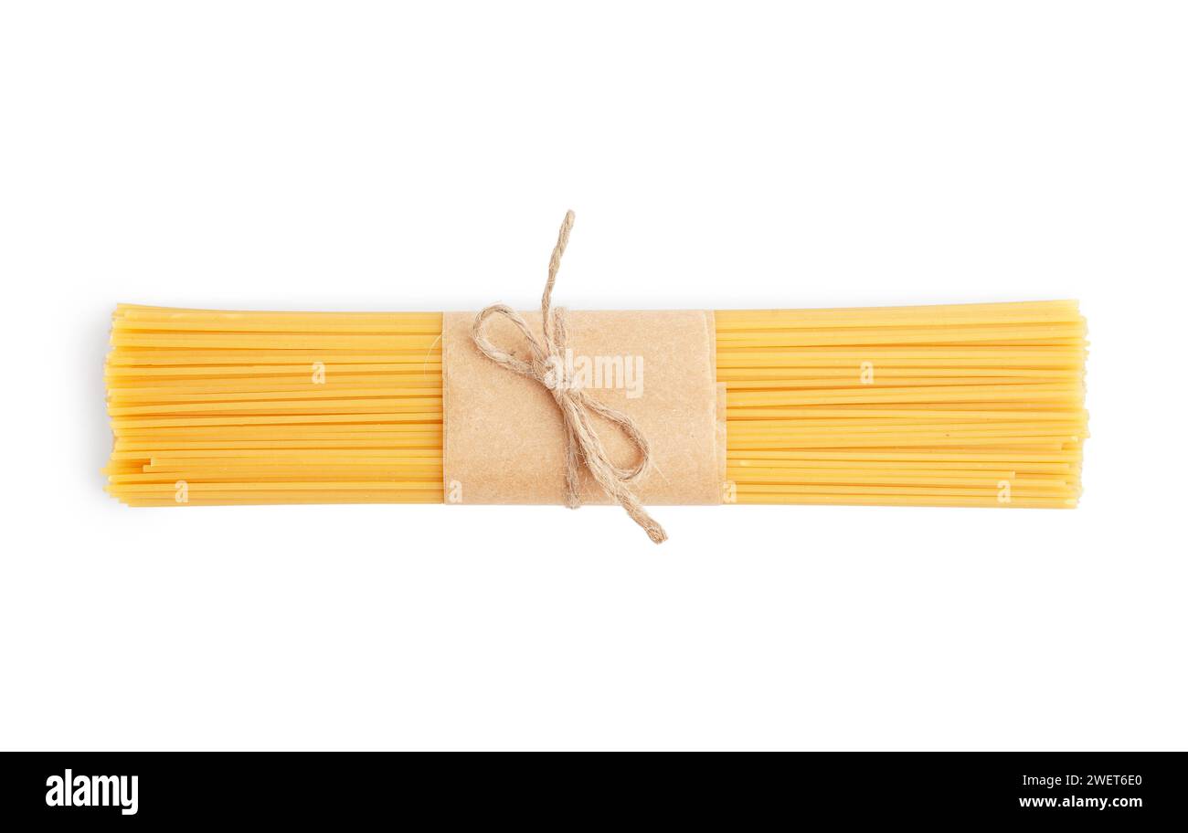 Bunch of uncooked spaghetti on white background Stock Photo - Alamy