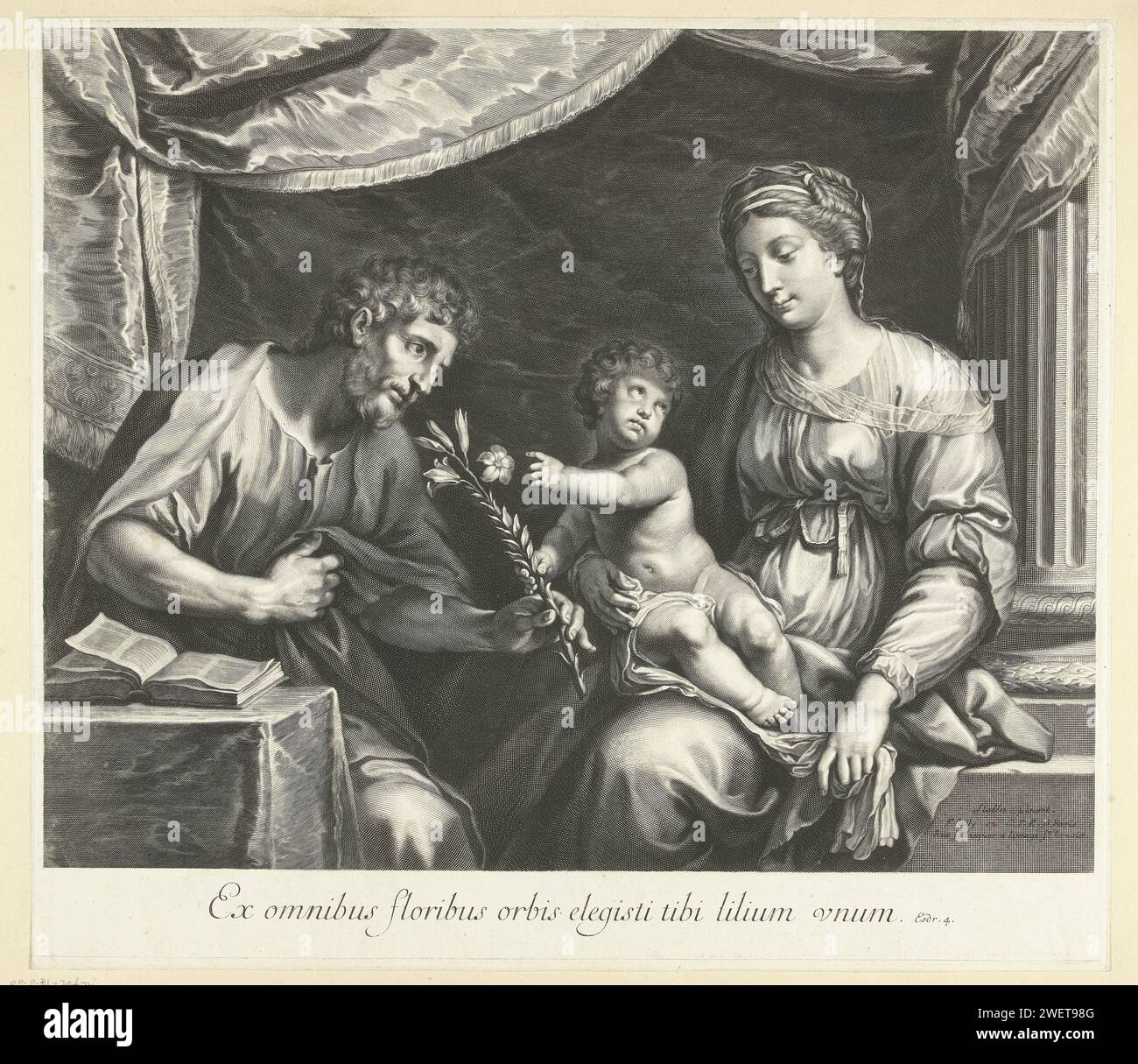 Holy Family, Gerard Edelinck, After Jacques Stella, 1666 - 1707 print ...