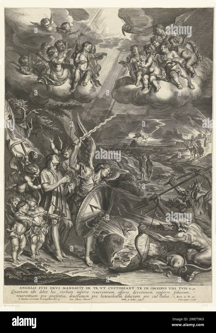 Archangel Michaël protects Christian against Satan, Pieter de Bailliu ...