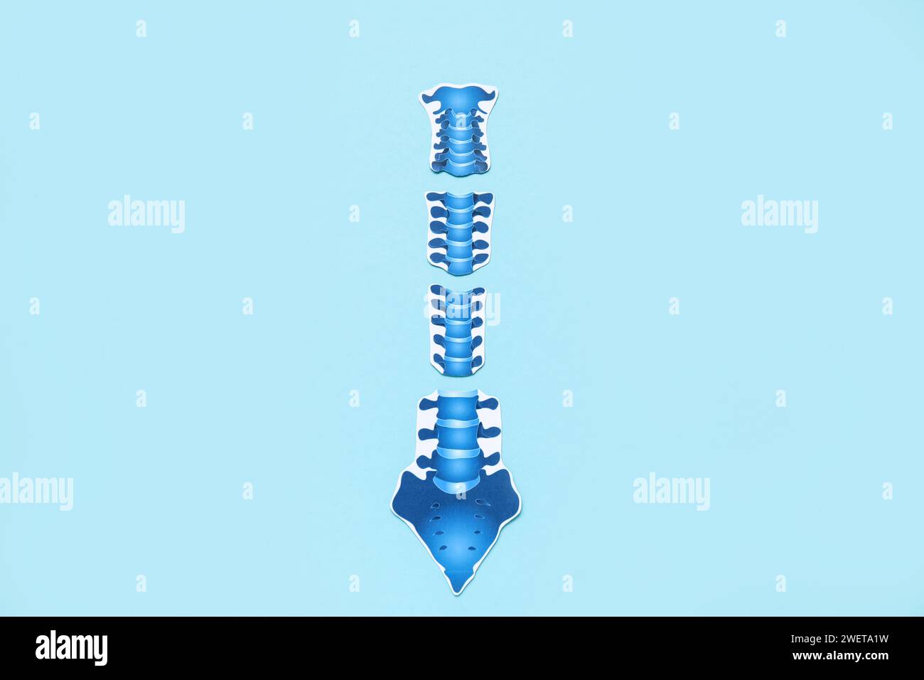Paper spine on blue background Stock Photo - Alamy
